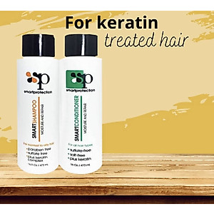 Moisture Shampoo and Conditioner Sulfate & Paraben Free 16oz for Keratin Treated Hair by Smart Protection