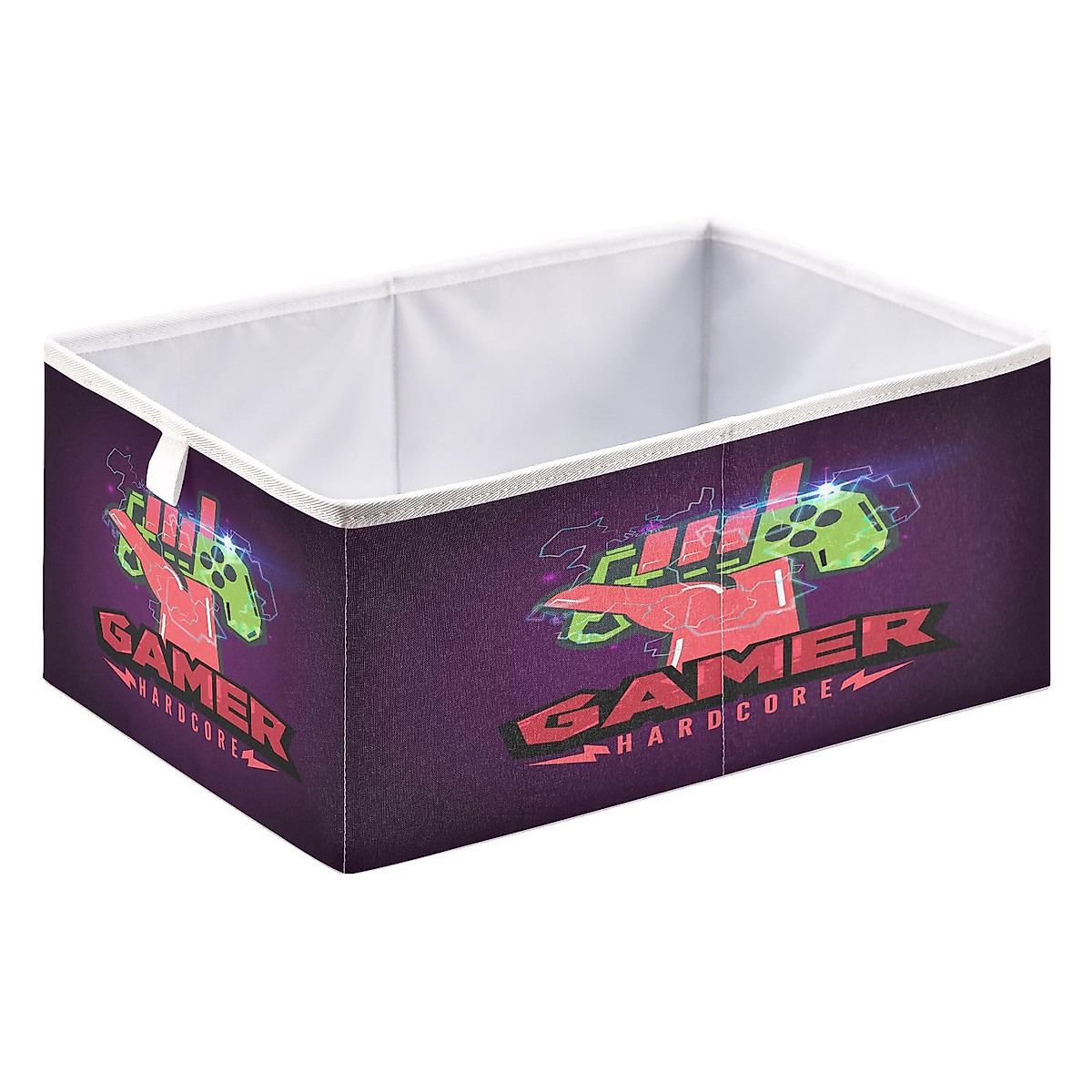 QUGRL Video Games Controller Storage Bins Organizer Joystick Foldable Clothes Storage Basket Box for Shelves Closet Cabinet Office Dorm Bedroom 15.75 x 10.63 x 6.96 in