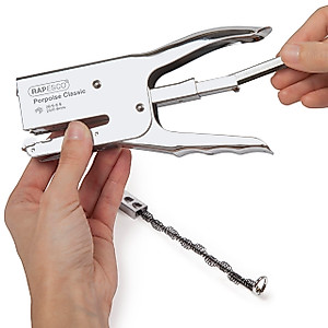 Rapesco 1298A Stapling Set with Porpoise Packaging Stapler with 10,000 Type 26 Standard 5/16" Staples, 45 Sheet Capacity, Chrome