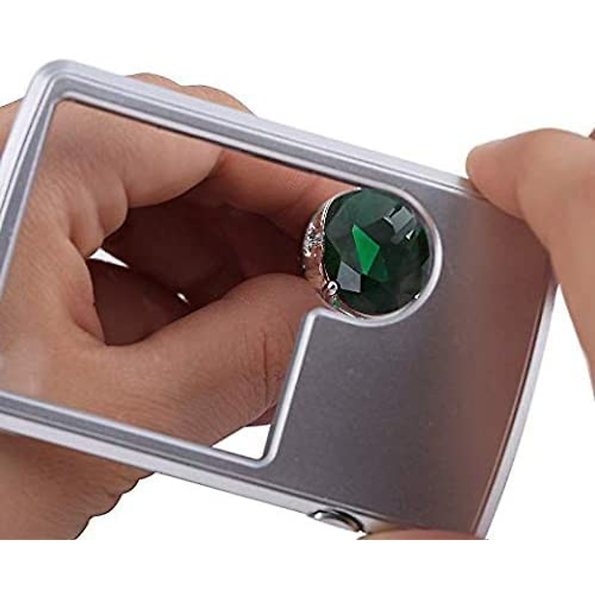 3X 6X Magnifying Glass Handheld Ultra-Thin Pocket Magnifier with LED Light for Jewelry, Coins, Vision Problem People