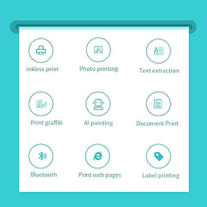 Litekium Portable Mini Printer Thermal Inkless Sticker Maker, Bluetooth Printer for Phone, Wireless Label Printer with Tape