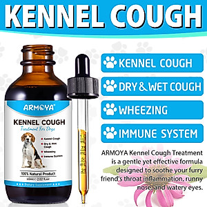 Dog Cough Treatmen - Kennel Cough for Dogs - Dog Allergy Relief - Natural Cough Supplement for Dogs - Herbal Drops for All Breeds & Sizes Natural Cough Supplement for Dogs