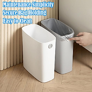 Bathroom Trash Can,Wastebasket,Slim Shape Plastic Rectangular Garbage Can with Trash Liner Holder for Bedroom,Kitchen,Living Room,Small Indoor Waste Basket, 1.8 Gallon(Green)