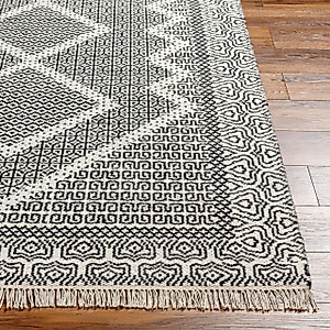 Mark&Day Wool Rugs, 6x9 Nishnabotny Cottage Dark Gray Area Rug, Grey Beige Carpet for Living Room, Bedroom or Kitchen (6' x 9')