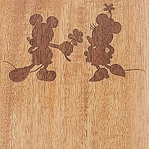 PICNIC TIME Disney Mickey Mouse & Minnie Mouse Artisan 24" Acacia Charcuterie Board with Raw Wood Edge, Cheese Board, Serving Platter, (Acacia Wood)
