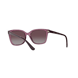 Vogue Eyewear Woman Sunglasses Transparent Purple Frame, Polar Grey Gradient Dark Violet Lenses, 54MM