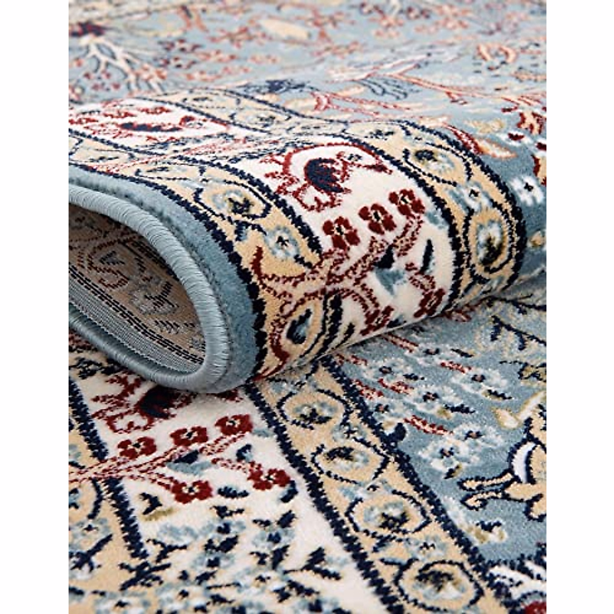 Unique Loom Narenj Collection Area Rug - Bristol (10' Square, Blue/Beige)