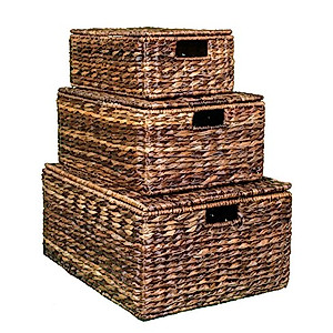 BIRDROCK HOME Abaca Nesting Baskets - 3 baskets - Environmentally Friendly
