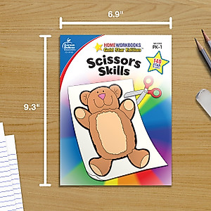 Scissor Skills Activity Book for Kids Ages 3-5, Colorful Animals, Shapes, and Line Formation Cut and Paste Activities, Kids Craft Book With Incentive Chart and Stickers, PreK+