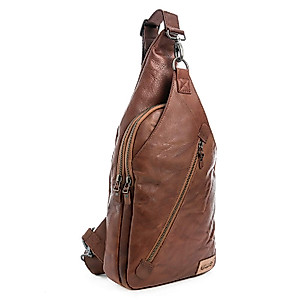 VELEZ Sling Bag Genuine Leather For Men -Mens Tan Crossbody Bag