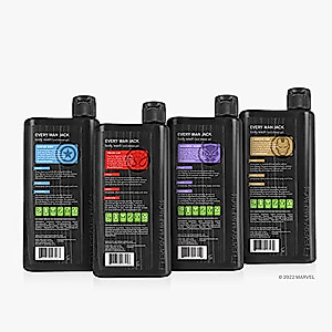 Every Man Jack Marvel Collectors Box Body Wash Gift Set - Perfect for Every Guy & Marvel-Lover - Includes Four Full-Sized Body Washes with Clean Ingredients & Incredible Scents - Marvel-Inspired Fresh Air, Winter Mint, Crimson Oak, and Wakanda Herbs Fragr