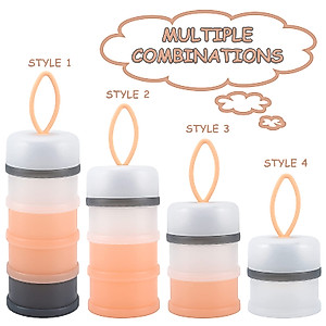 Accmor 2 Pack Baby Formula Dispenser On The Go, Stackable Formula Dispenser Formula Container to Go, Non-Spill Portable Milk Powder Kids Snack Storage Container, BPA Free