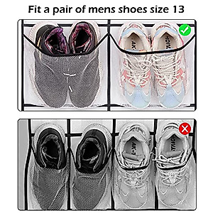 KIMBORA 12 Extra Large Pockets Hanging Shoe Organizer and Dual Sided Hanging Closet Organizer