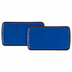 Denby Imperial Blue 2 Piece Small Rectangular Platter Set