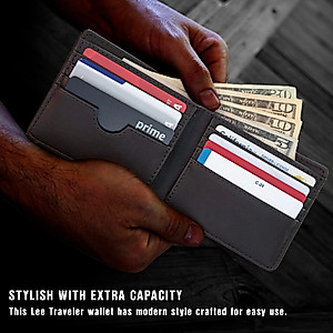 Lee Men’s Classic Slim Bifold Wallet Casual Everyday Minimalist Cash and Card Holder (Black)