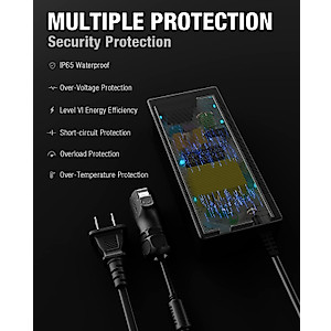Battery Charger Compatible with Segway Dirt eBike X260 / Sur-Ron X LightBee, STIO 67.2V 2A Charger for 60V Dirt eBike 3 Prong Connector Power Supply Power Adapter