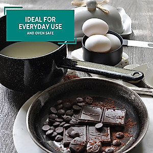 MIRRO 1.25qt Enamel Saucepan, Black