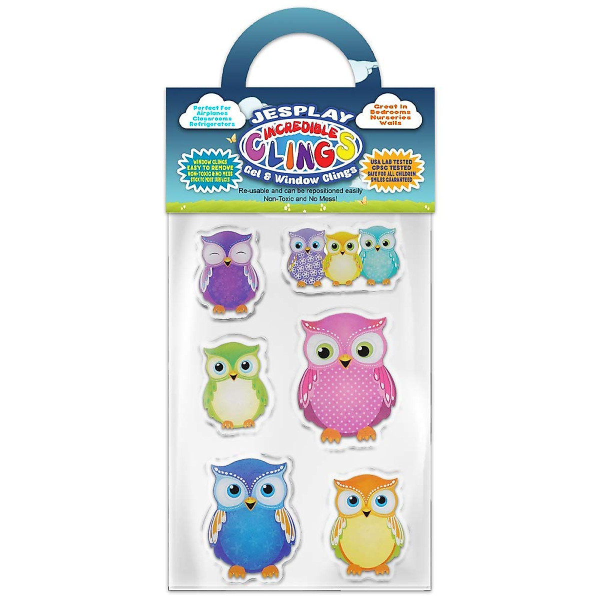 JesPlay Dinosaurs and Birds 4 Product Bundle - Removable Gel and Window Clings for Kids, Toddlers - Flamingoes, Owls, T Rex, Triceratops and More! - Incredible Gel Decals for Glass, Walls, Rooms