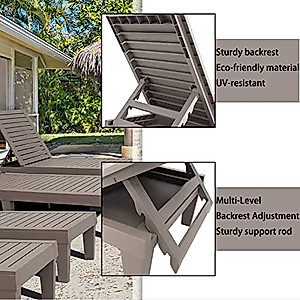 DIMAR GARDEN Outdoor Lounge Chair,Pool Chaise Lounge Waterproof Sunloungers,Taupe