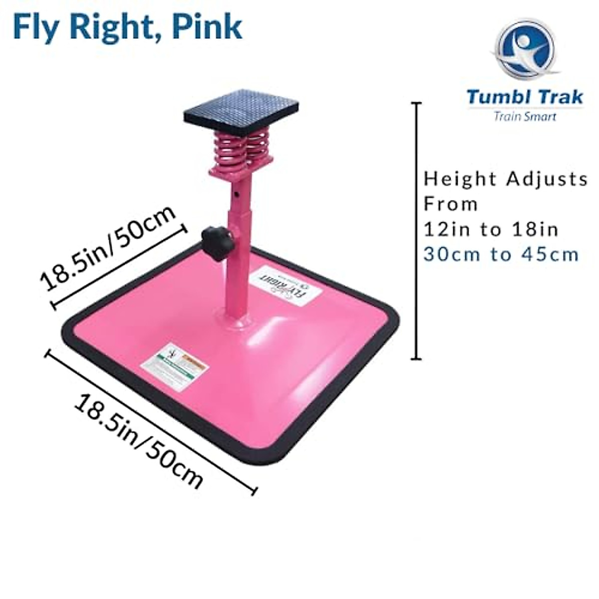 Tumbl Trak Fly Right Cheer Stunting Trainer, Hot Pink, 20 in x 20 in x 10 in
