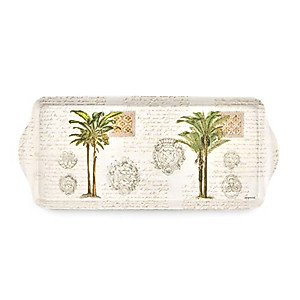 Pimpernel Vintage Palm Study Collection Sandwich Tray | Serving Platter | Crudité and Appetizer Tray for Indoor and Outdoor use | Made of Melamine | Measures 15.1" x 6.5" | Dishwasher Safe