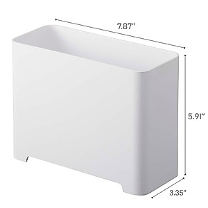 Yamazaki Home Bathroom Storage Organizer Self-Draining Corner Shower Caddy for Shampoo Soap or Cleaning Supplies | ABS Plastic, One Size, White