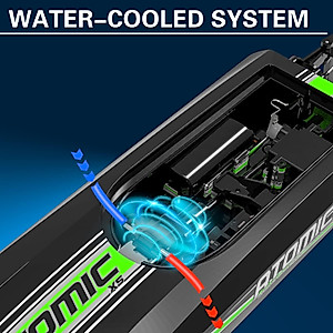 VOLANTEXRC Remote Control Boats for Pools and Lakes 20+MPH AtomicXS High Speed RC Boat for Kids or Adults Toy Boat Gifts with 2 Batteries & Reverse Function (795-5 Black)