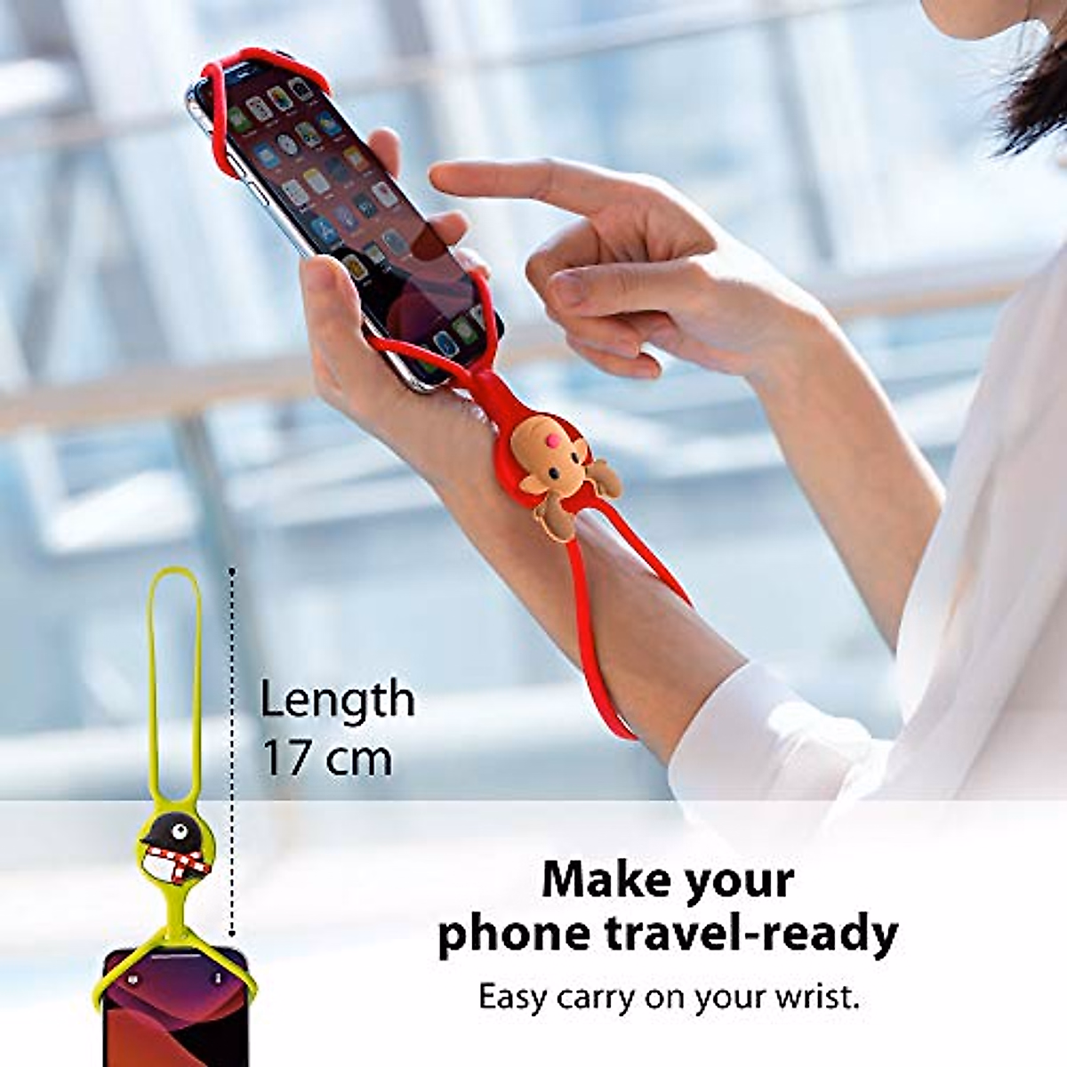 【Bone】 Strap Phone Tie, Silicone Wrist Lanyard, Universal Cell Phone Wrist Lanyard Holder, Hand Strap Smartphone Case: iPhone 12 11 Pro Max XS XR X Samsung Galaxy S10 S9Note 10 9 Pixel 3 XLMaruPenguin