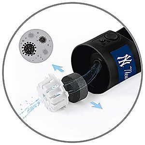 MLB Dog Water Bottle - New York Yankees Baseball Pet Water Bottle. Best Cat Water Bottle. Water Fountain Dispenser for Dogs & Cats, 13.5oz . Cool Pet Travel Water Bottle with 2 Carbon Water Filter