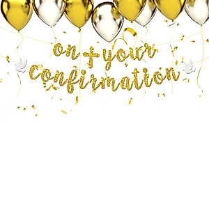 On Your Confirmation Banner First Holy Confirmation Sign Wedding Engagement Bachelorette Party Decorations Bridal Shower Party Banner
