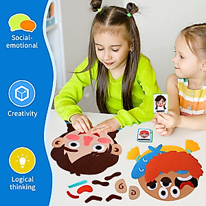 Craftstory 86 Pcs Social Emotional Learning Activities Sensory Toys for Kids- Montessori Toys with 2 Face Boards 9 Emotion Cards, Autism Learning Materials for Kids Speech Therapy Materials