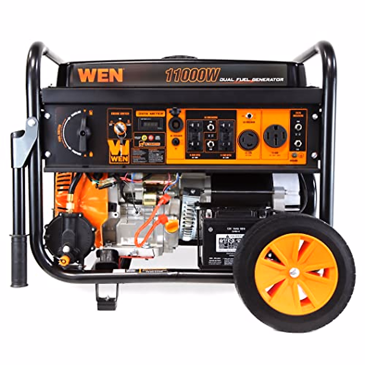 WEN DF1100X 11000-Watt Electric Start Portable Generator with Wheel Kit and CO Shutdown Sensor, Black