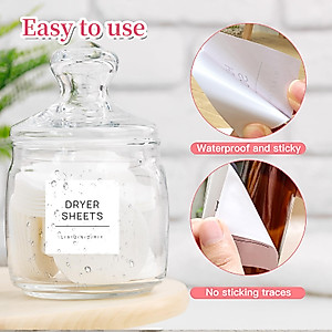 HVSWLY Laundry Labels for Jars,16 PCS Minimalist Laundry Room Labels,Removable Waterproof Cleaning Labels for Containers,Laundry Room Storage Organization,with 2 Blank Labels (White)