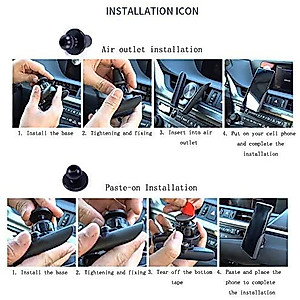 Best Bling Rhinestone Crystal Convenient Mini Car Dash Air Vent Automatic ADJUSTABLE Phone Holder (Silver)