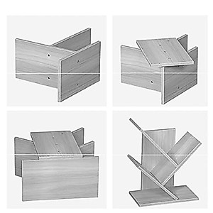 Godferyxin Book Tree Bookshelf, 3-Tier Wood Bookshelf Tree Bookcase for Displaying Books, CDs, Magazines and More at Office, Home or School