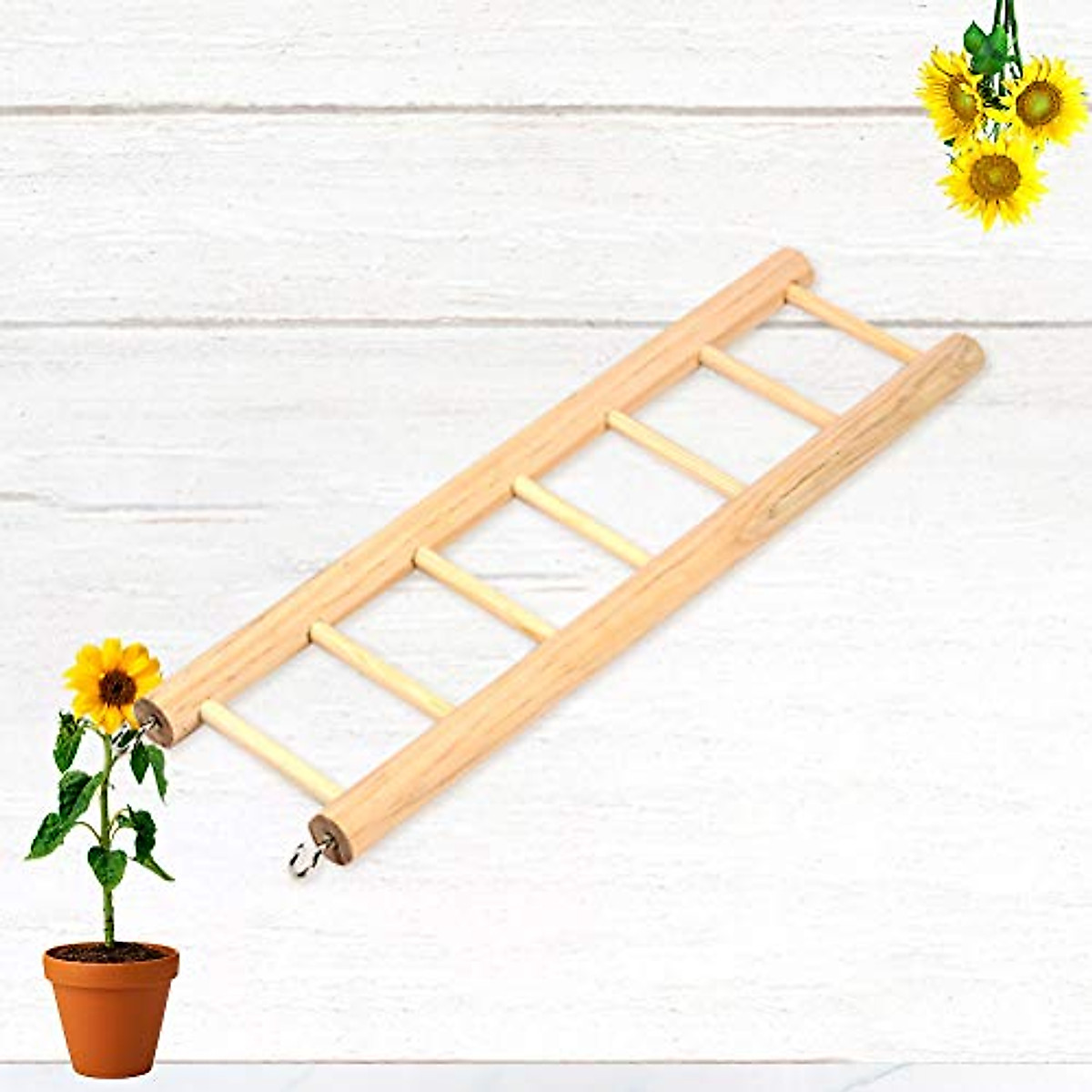 Hamster Toy Parrot Bird Mini Wood Ladder Wooden Squirrel Hamster Climbing Ladder Funny Small Pet Playing Toy (Seven Ladders)
