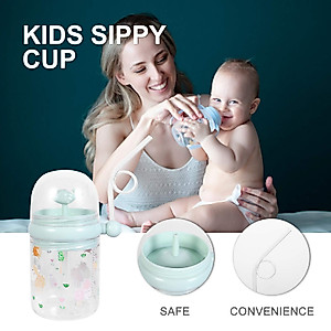 TOYANDONA Baby Drinking Cup with Straw Water Whale Spray sippy Cup Portable Toddler Cups Summer Water Cup Green(Pattern Random)