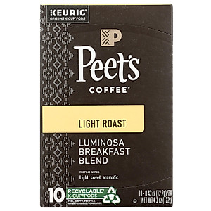 Peet's Coffee Colombia Luminosa Light Roast Coffee K-Cup Coffee Pods (10 Count)