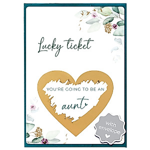 Joli Coon Pregnancy announcement scratch card - You are going to be an aunt - Baby announcement with envelope - Eucalyptus