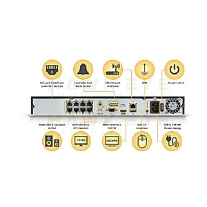8CH NVR for Hikvision DS-7608NXI-K2/8P, Built in PoE Port Up to 12MP Resolution Recording 3 Year Warranty