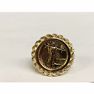 TEX 14k Yellow Gold Ring, 1/10oz US Lady Liberty Coin, Approx 11.4g