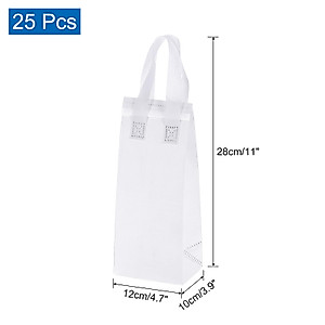 uxcell 25pcs Insulated Take Out Bags, 4.7" x 3.9" x 11" Insulated Take Away Bags Thermal Disposable Lunch Bags Disposable Cooler Bags for Hot Cold Food Catering Grocery Picnic White