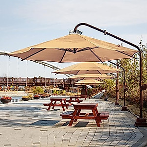 PYQTH 2 sets patio umbrella replacement canopy replacement umbrella canopy for 9ft 8 ribs Top Cover for outdoor spaces including patios gardens backyards and decks (incloud 2 Canopy and 2 Rope)