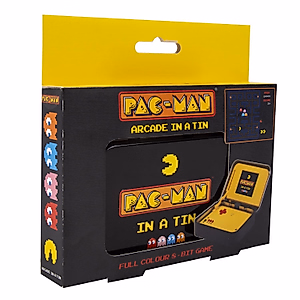 PAC-Man Arcade Game in a Tin. Full Colour 8-bit Game with Original Sounds & Graphics. Classic PAC-Man Gameplay. Includes 2.4” Screen. Officially Licensed PAC-Man Merchandise.