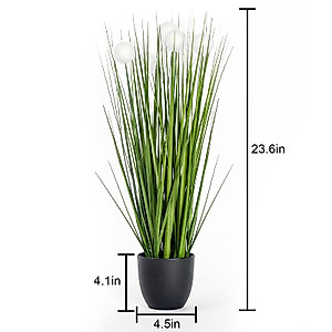 luxsego Artificial Plants with Pot - 23.6 Inches Artificial Snowball Flower Desk Decorations, Fake Plants Greenery Decor for Home, Office, Bathroom, Wedding, Garden, Indoor and Outdoor