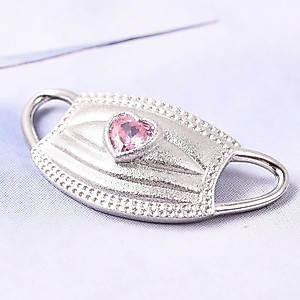 Shop LC Simulated Pink Diamond Charm Mask Pendant 925 Sterling Silver Jewelry Gifts for Women for Nurses Doctors Birthday Gifts