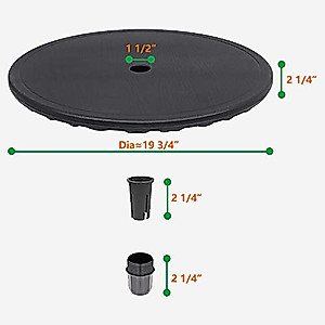 Zaquak 20" Patio Umbrella Table Tray,Outdoor Adjustable Umbrella Table with Umbrella Hole,Portable Round Table Top for Beach Patio Garden Swimming Pool,Black