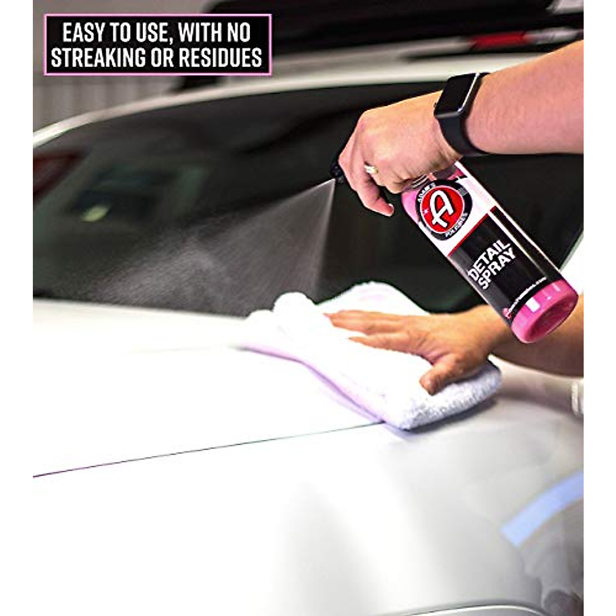 Adam's Detail Spray - Quick Waterless Detailer Spray For Car Detailing | Polisher Clay Bar & Car Wax Boosting Tech | Add Shine Gloss Depth Paint | Car Wash Kit & Dust Remover (Collection)