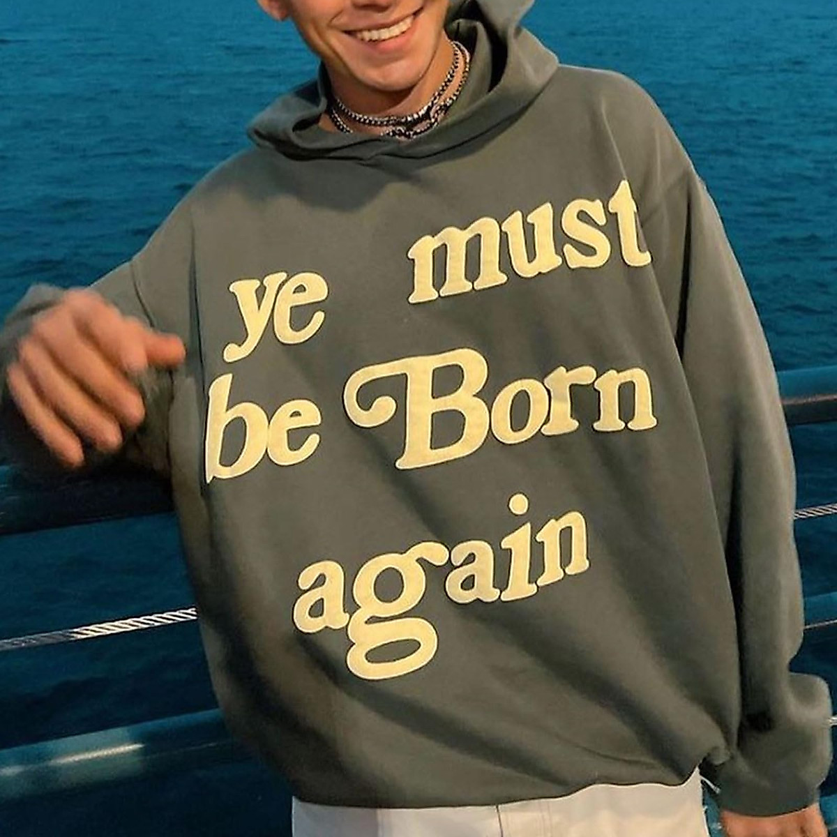 DONCARE Ye Must Be Born Again Hoodie Men's West Creativity Sweatshirt Black