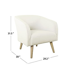 HomePop Modern Swoop Accent Chair, Cream
